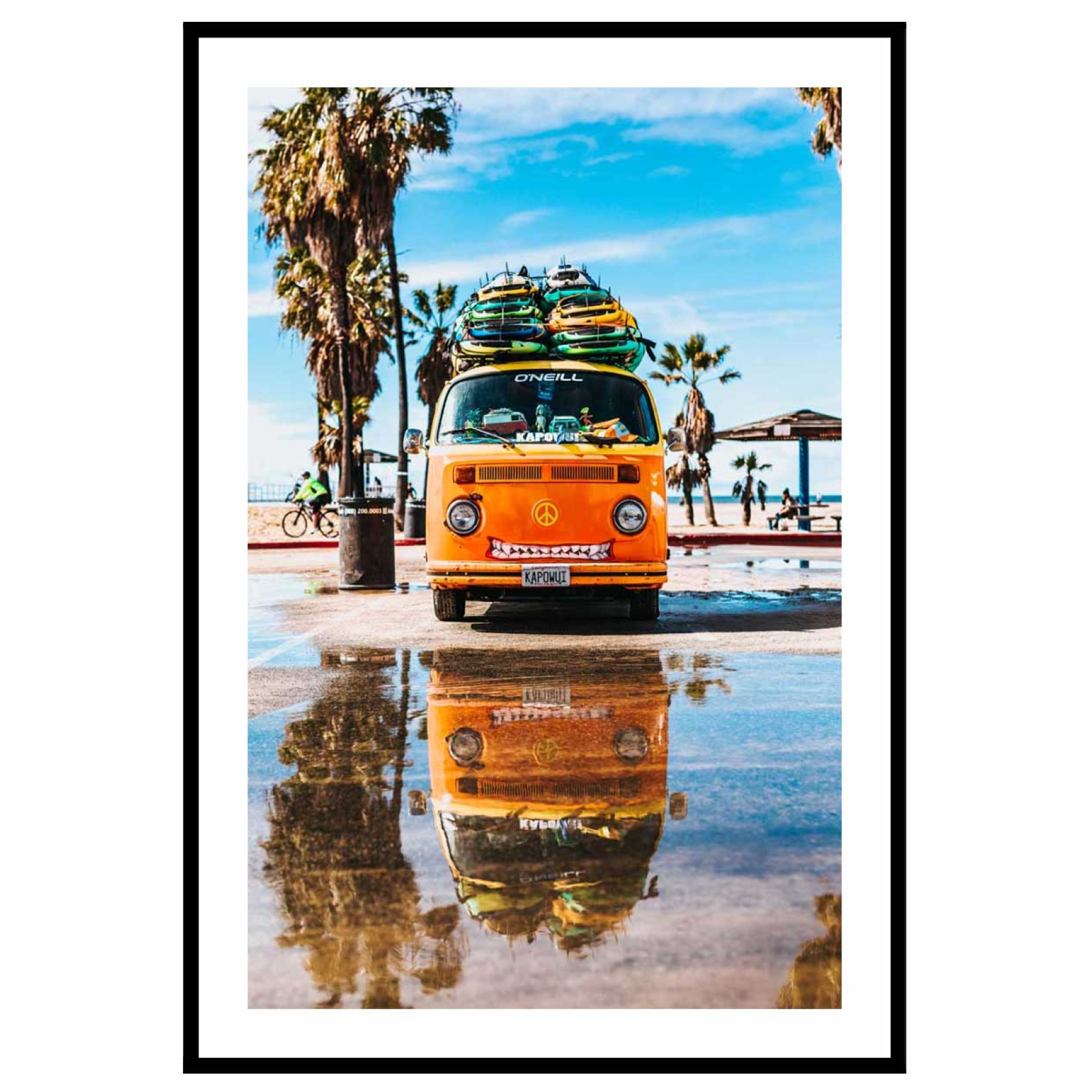 Posters med bilar, fordon och objekt : California surfer buss ...