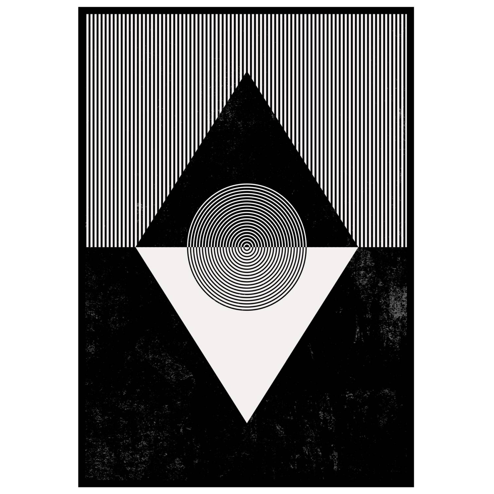 Line art triangles #2 - Grafisk konst print