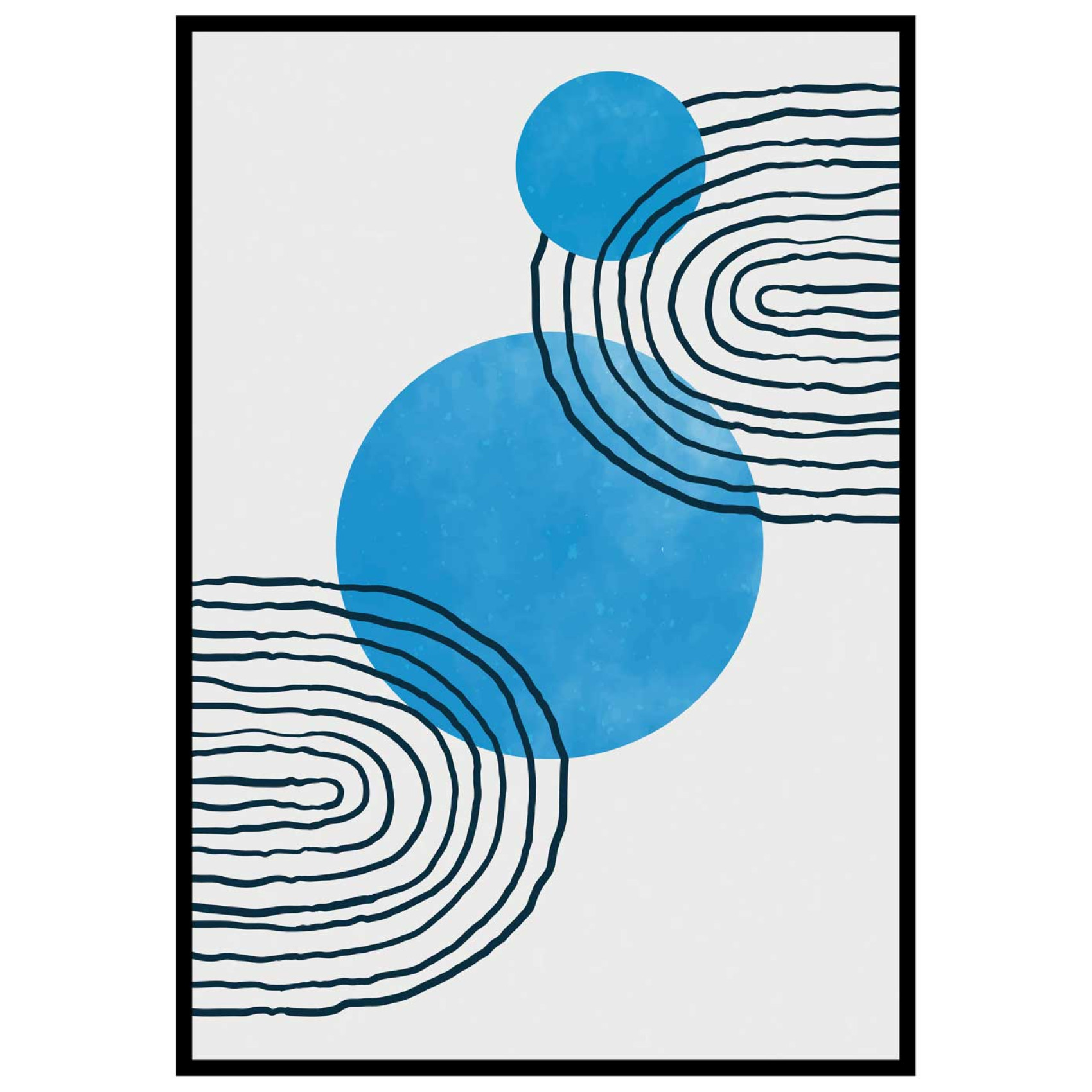 Blue circle art #1 - Graphic art posters