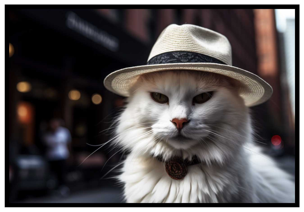 Fashion posters : White Cat's in Town - Trendy poster