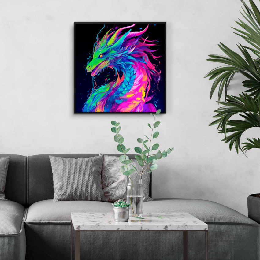 Dragon of Colors - Kvadratisk & färgstark poster