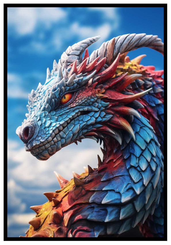 Colorful Dragon - Färgstark poster