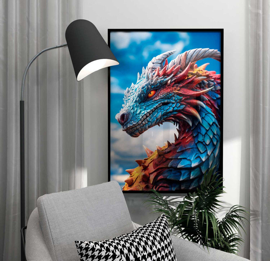 Colorful Dragon - Färgstark poster