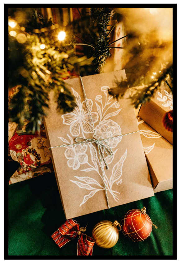 Julklapp & gran - Jultavla
