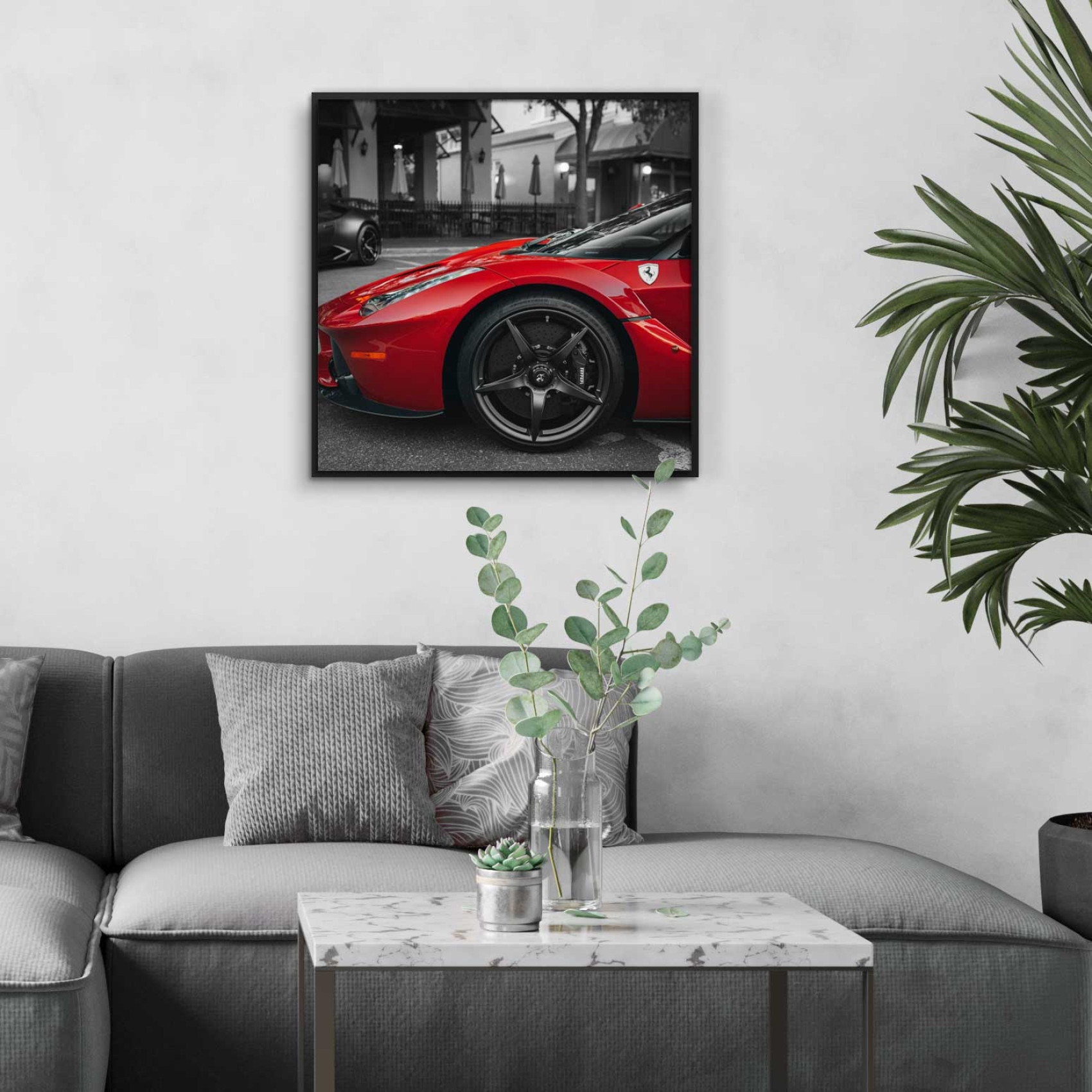 Ferrari sportbil - Kvadratisk röd poster