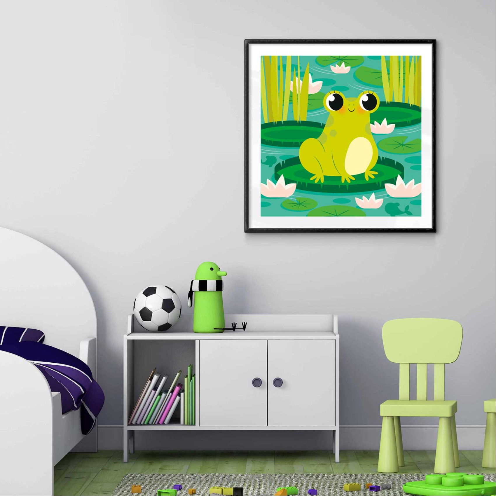Super cute frog square poster