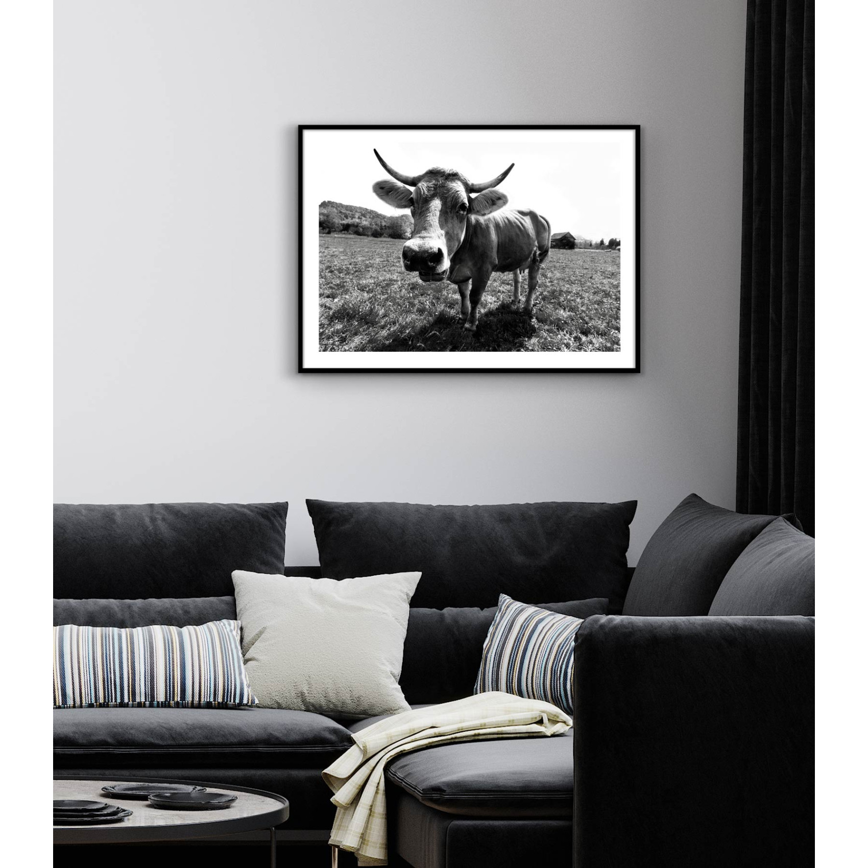 Kossa på äng - Poster plansch