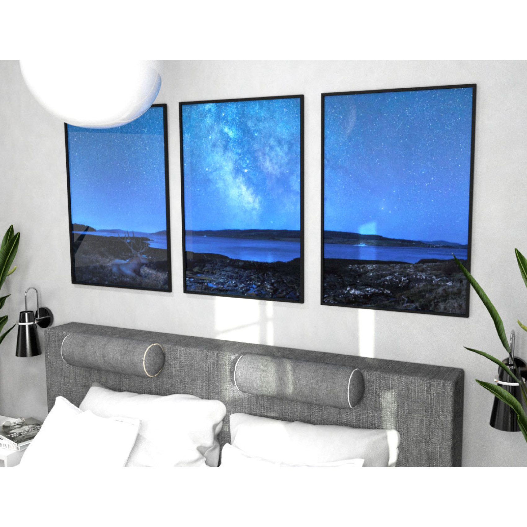 Blue Night Sky - Poster in Three Pieces