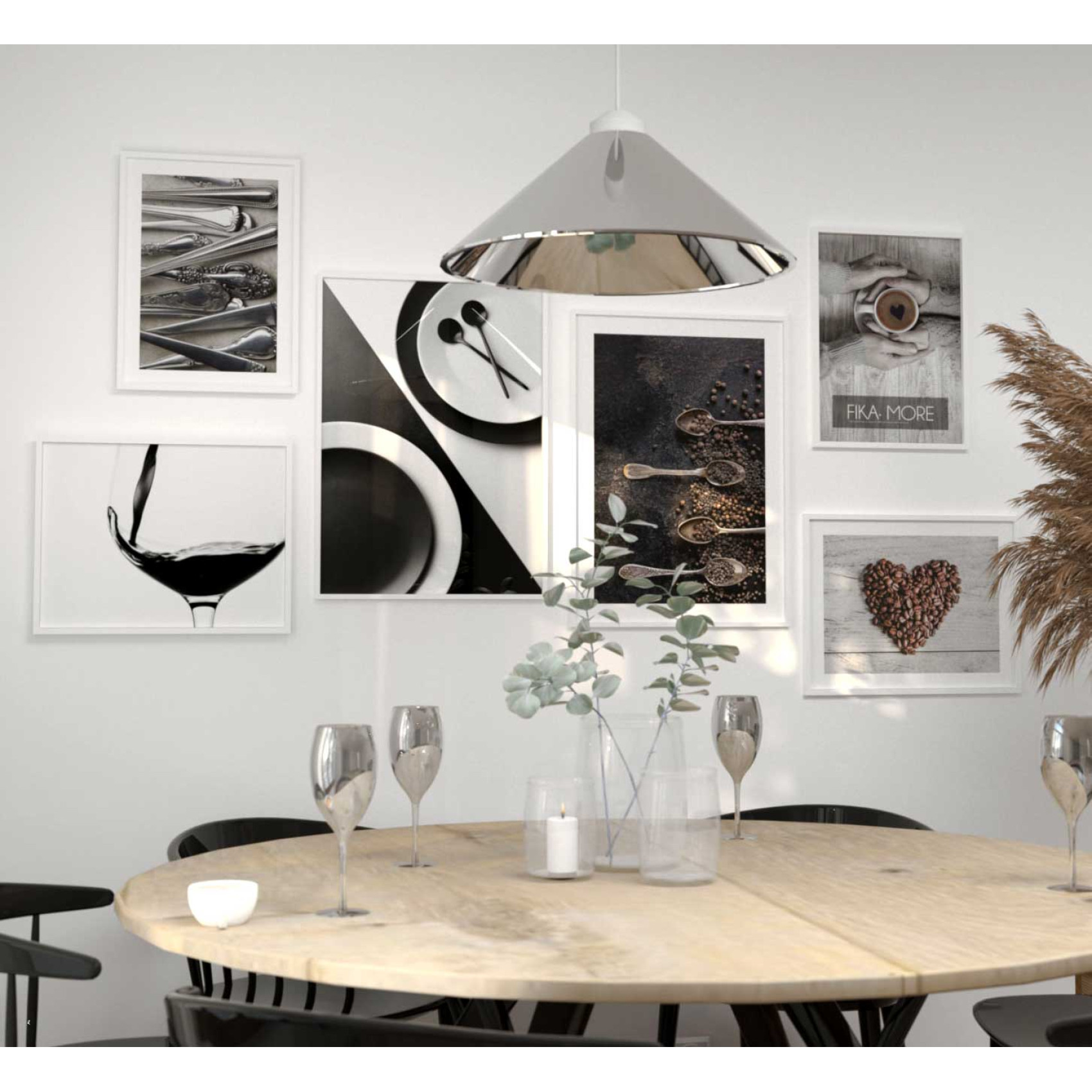 Kökstavlor : Vinglas påfyllning - Minimalistisk poster - SwedeArts