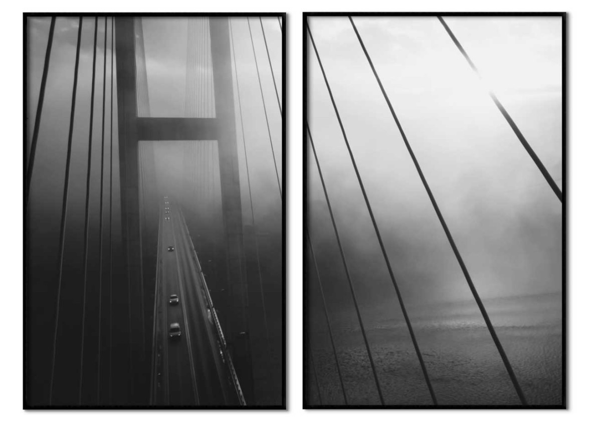 Bro i dimma - Poster tavla i två delar