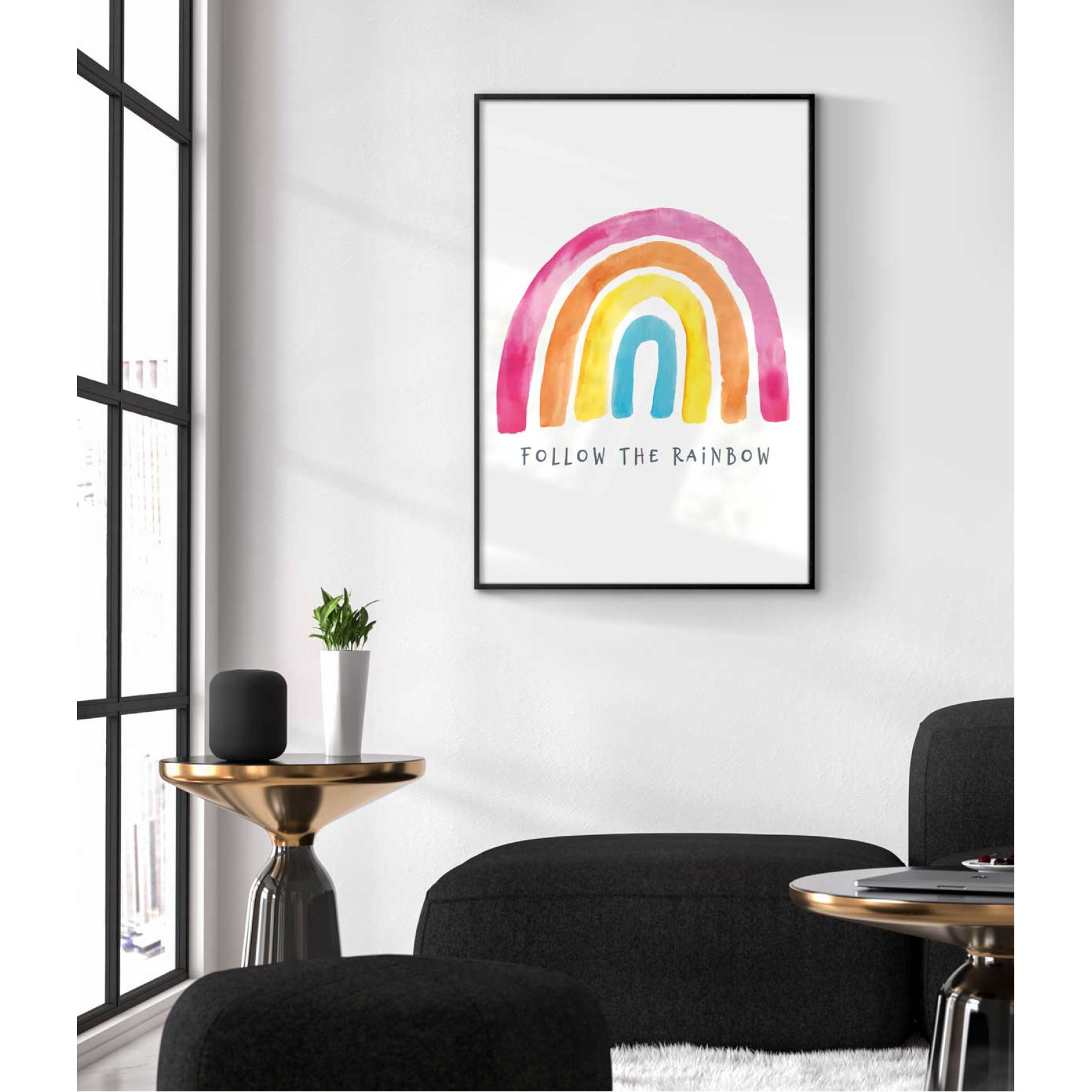 Follow the rainbow - Simpel poster - Alltid gratis frakt!