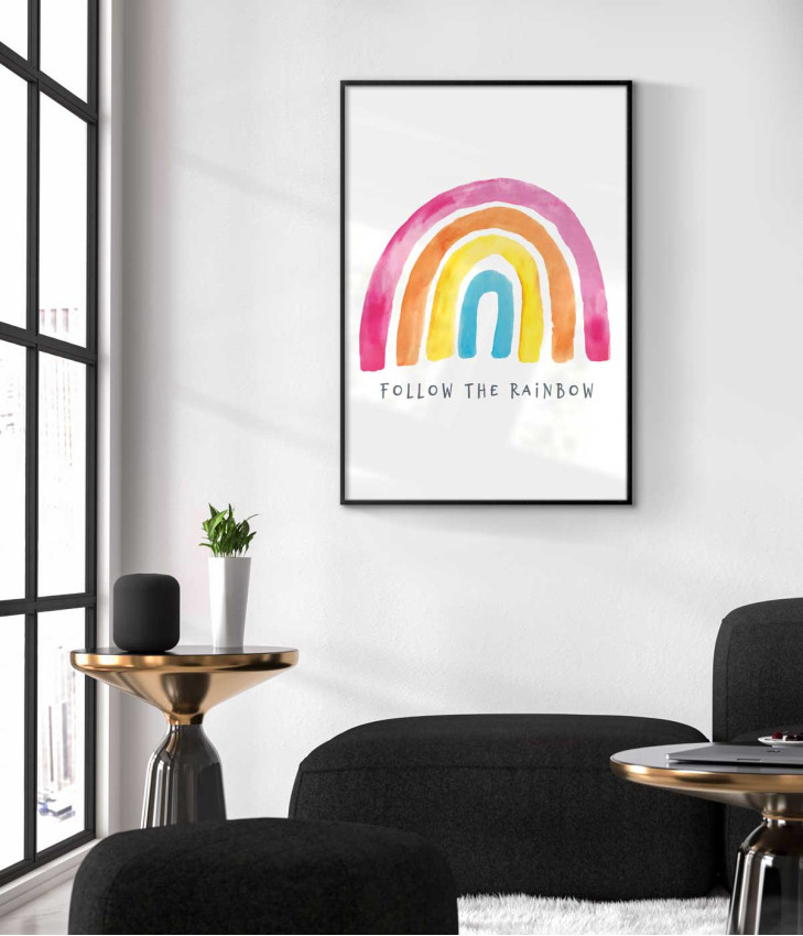 Follow the rainbow - Simpel poster - Alltid gratis frakt!
