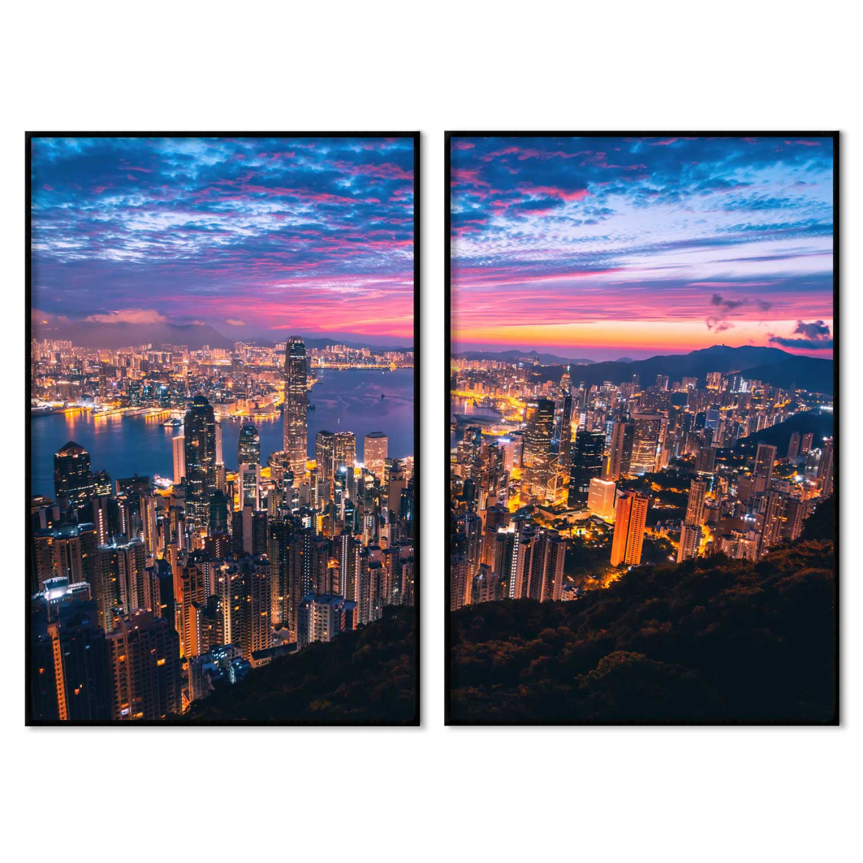 Downtown Hongkong - Färgglad perfect pair poster