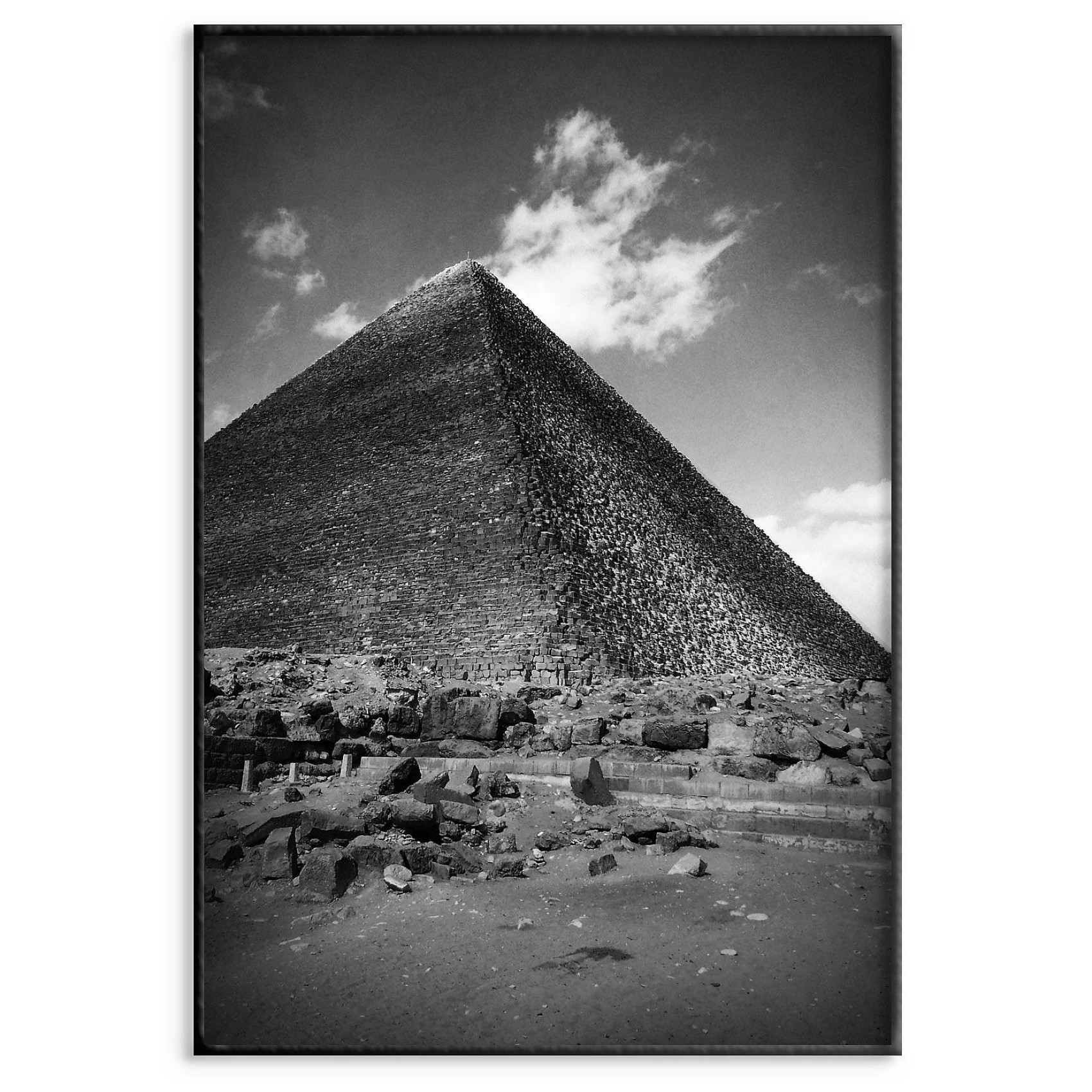 Pyramid in Egypt - Simple Black and White Poster