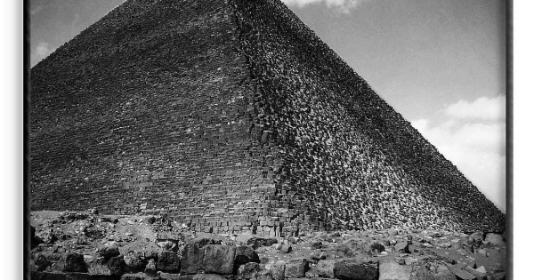 Pyramid in Egypt - Simple Black and White Poster