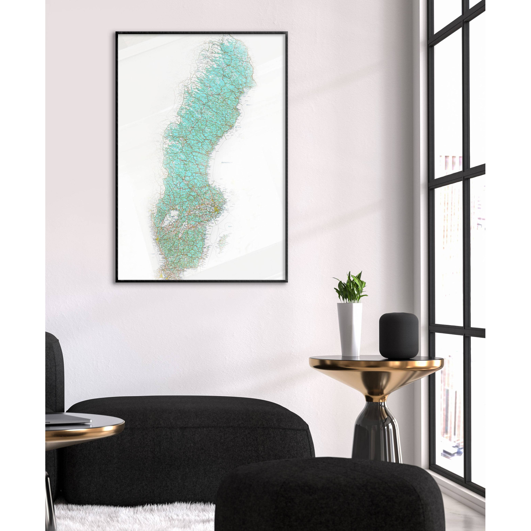 Map of Sweden - Detailed Poster