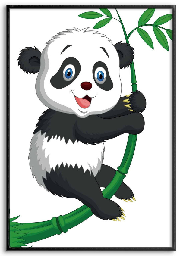 Glad Panda - Enkel Barntavla - Posters med fri frakt!