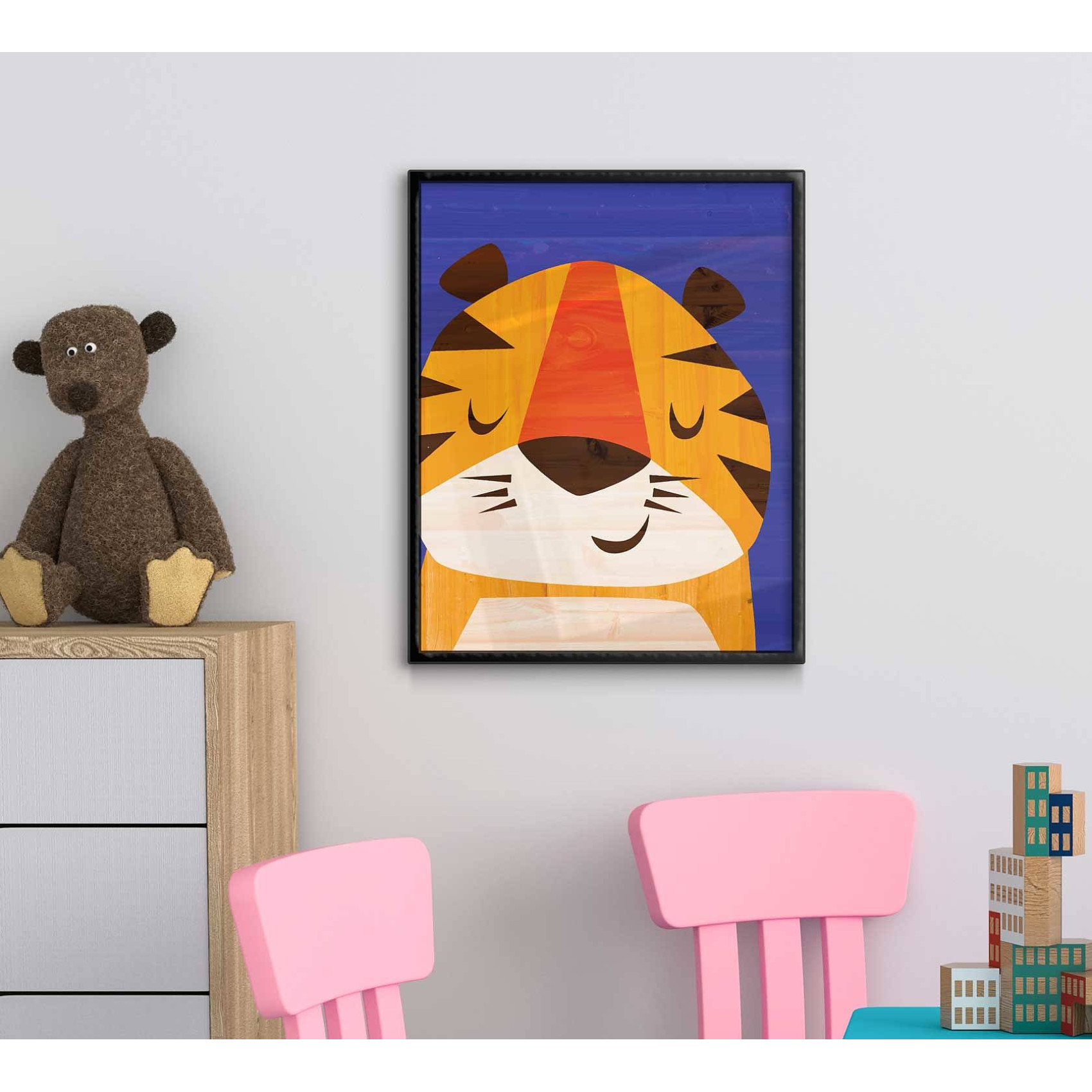 Cute cartoon tiger - Simple kids poster