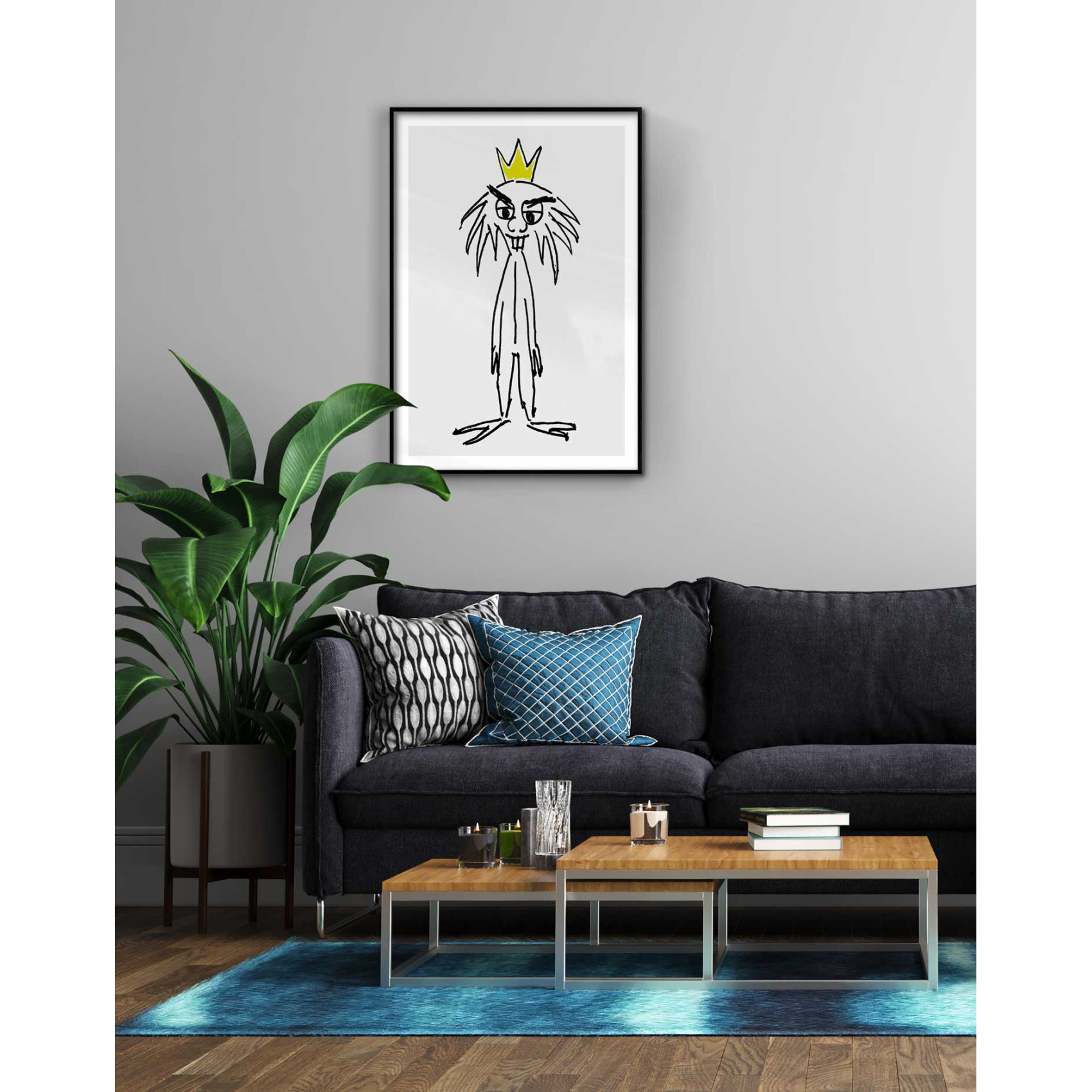 One piece : Simple king drawing - Trendy poster