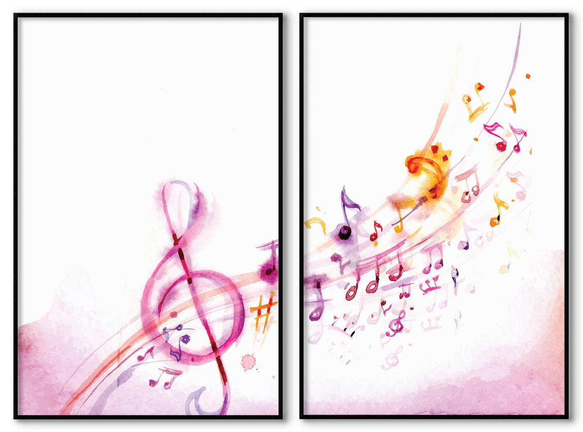Music notes - Two piece poster