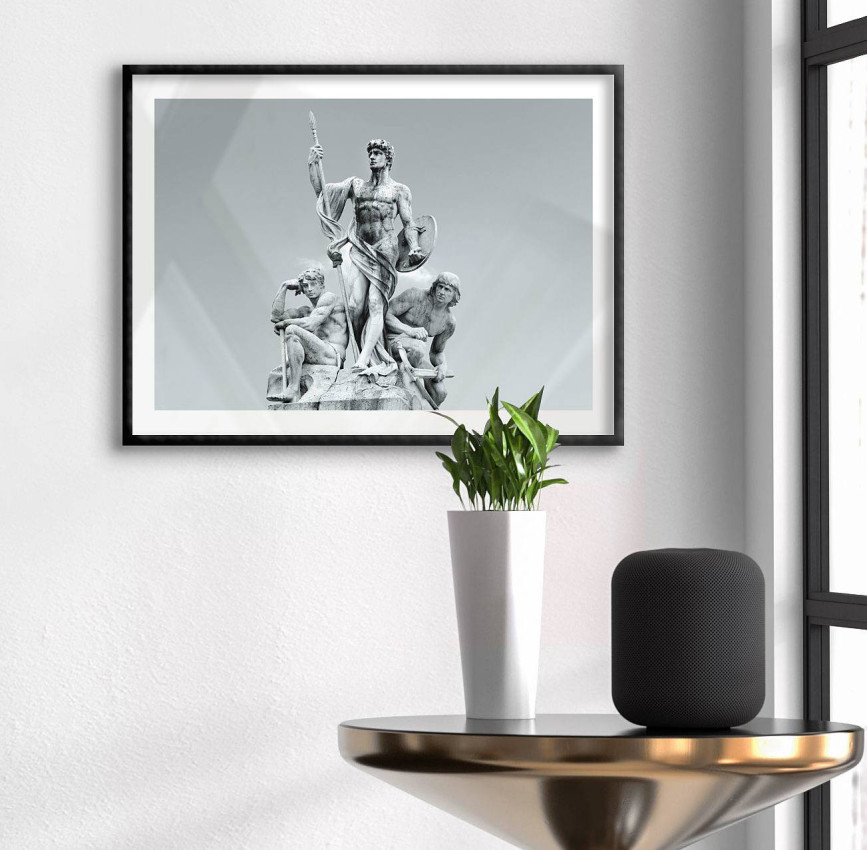 Roman statue - Black & white poster - SwedeArts