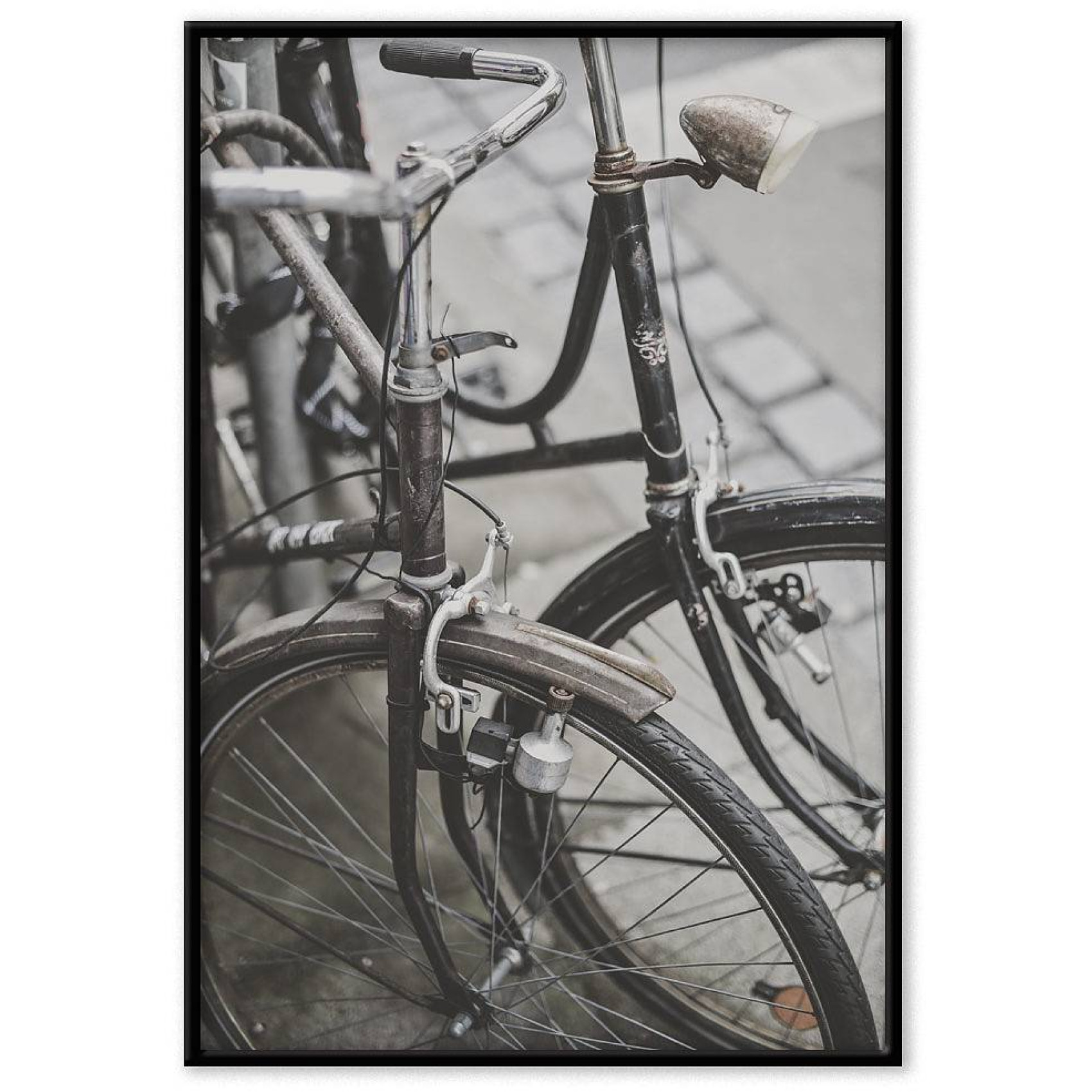 Två gamla retro cyklar - Plansch - SwedeArts