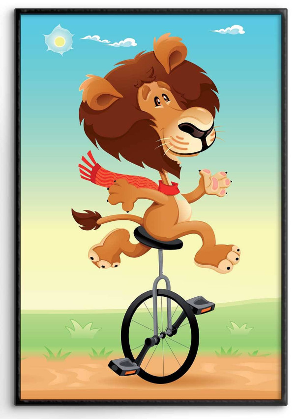 Söt barntavla med tecknat lejon - Swedearts