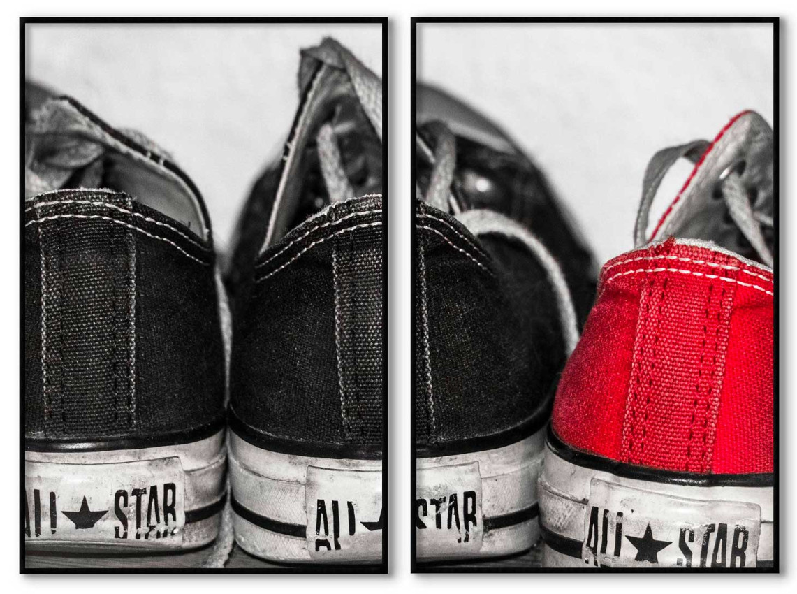 Low Converse shoes - Black & white posters with color