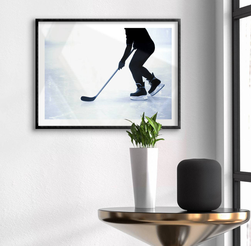 Snygga people posters : Hockeyspelare - Simpel svartvit sport poster ...