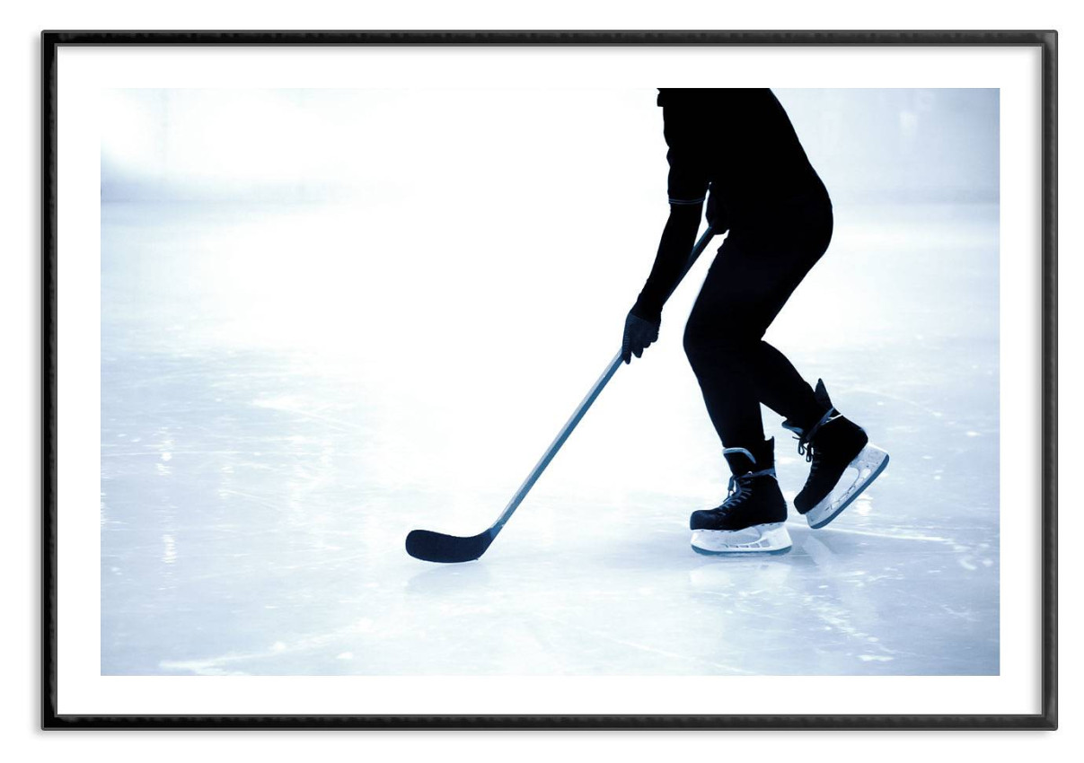 Hockeyspelare - Simpel svartvit sport poster - SwedeArts