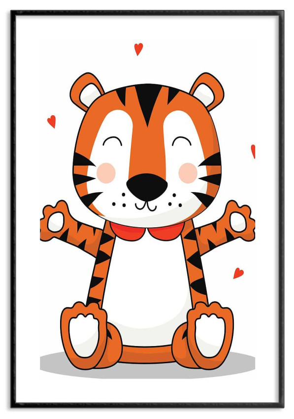 Barntavla - Söt och glad tiger - Swedearts