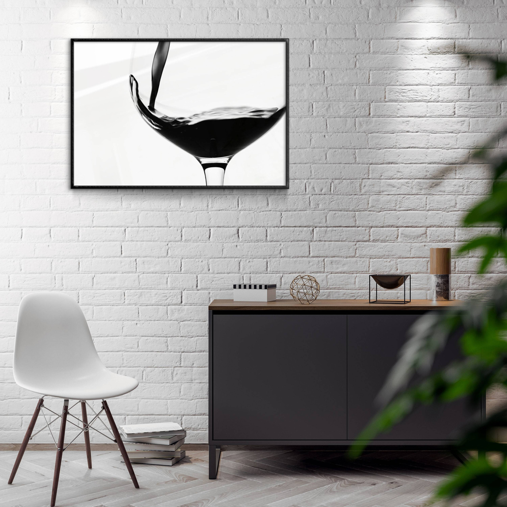 Kökstavlor : Vinglas påfyllning - Minimalistisk poster - SwedeArts