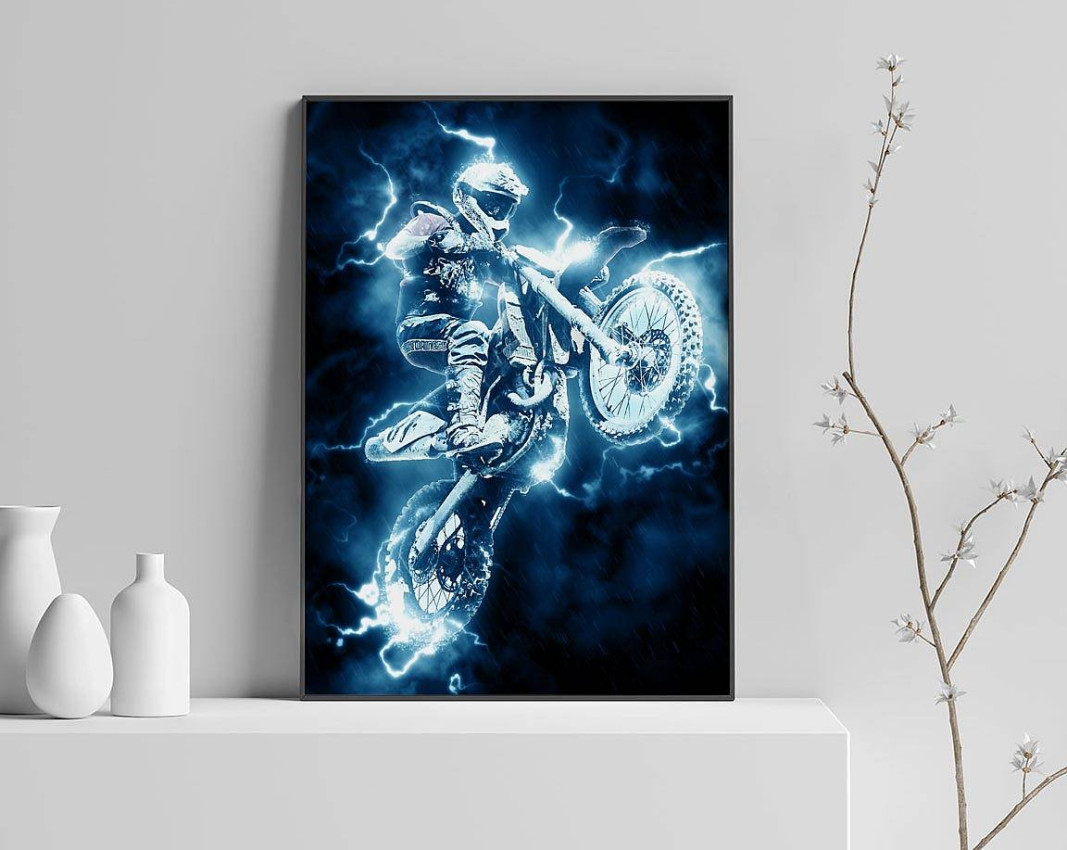 Motocross - Abstract extreme sports poster - SwedeArts