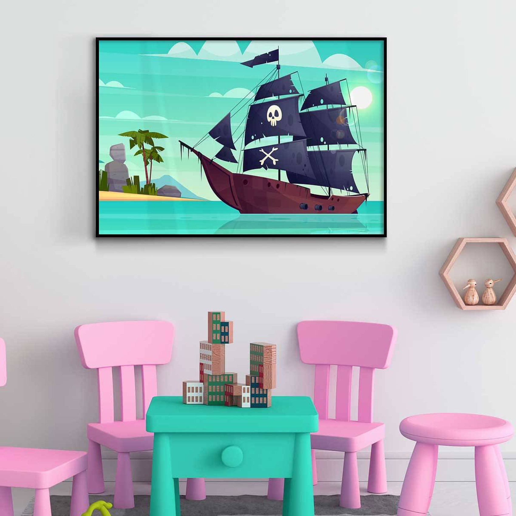 Pirate ship - Simple kids room poster