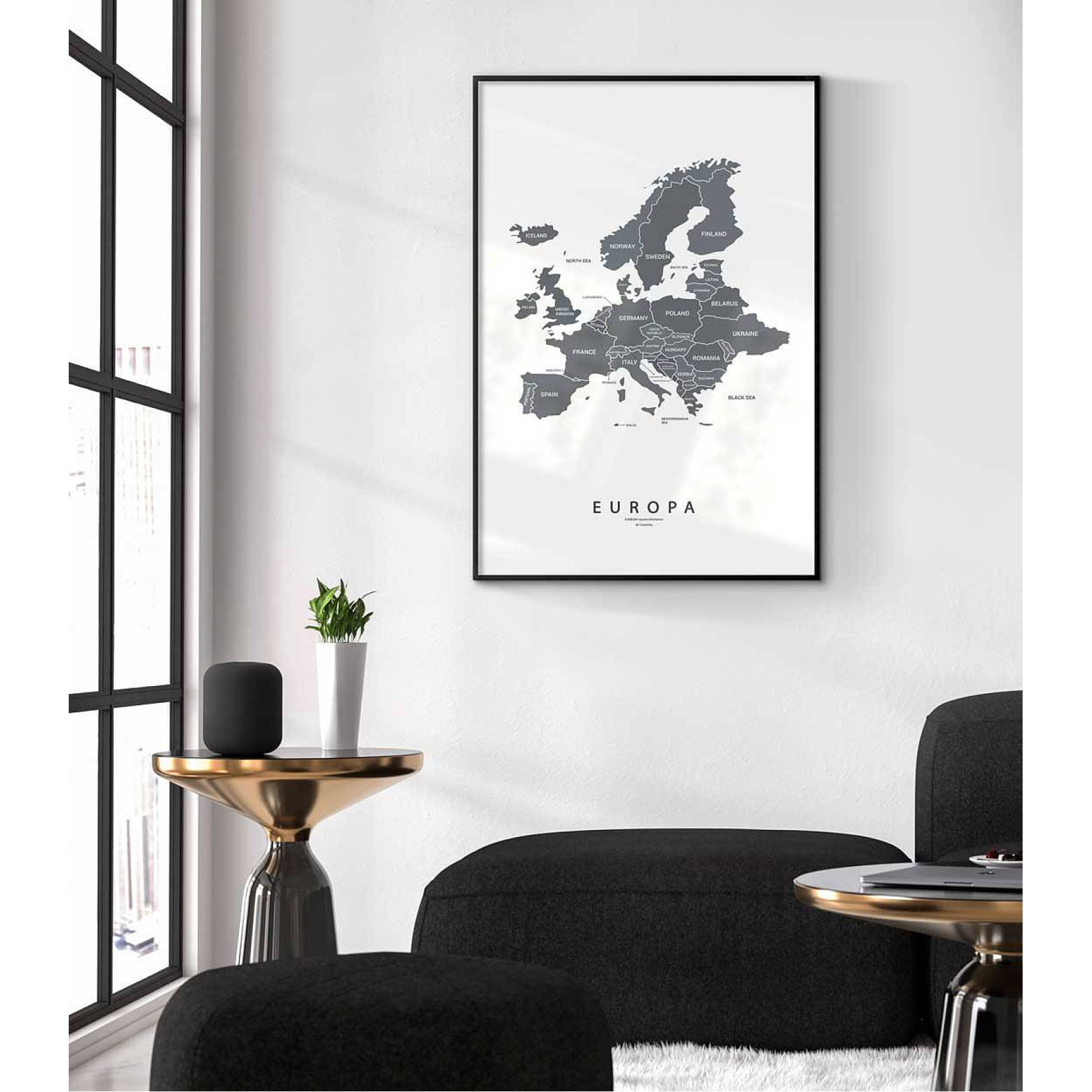 Modern Europa karta - Simpel poster