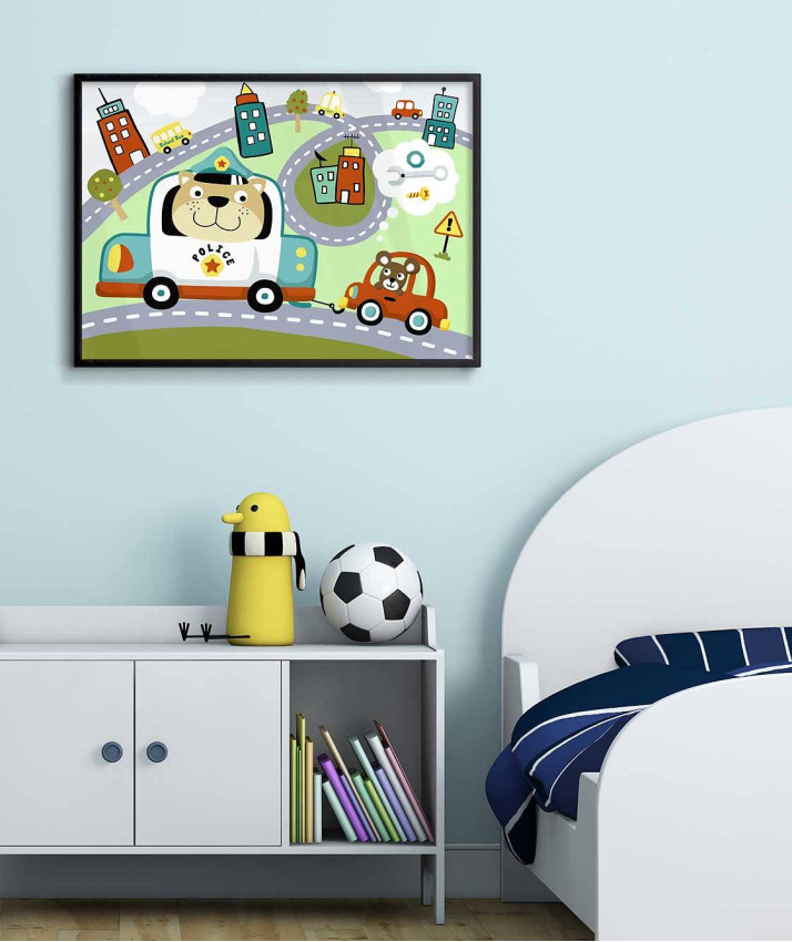 Vägar och bilar - Barntavla | Alltid fri frakt!