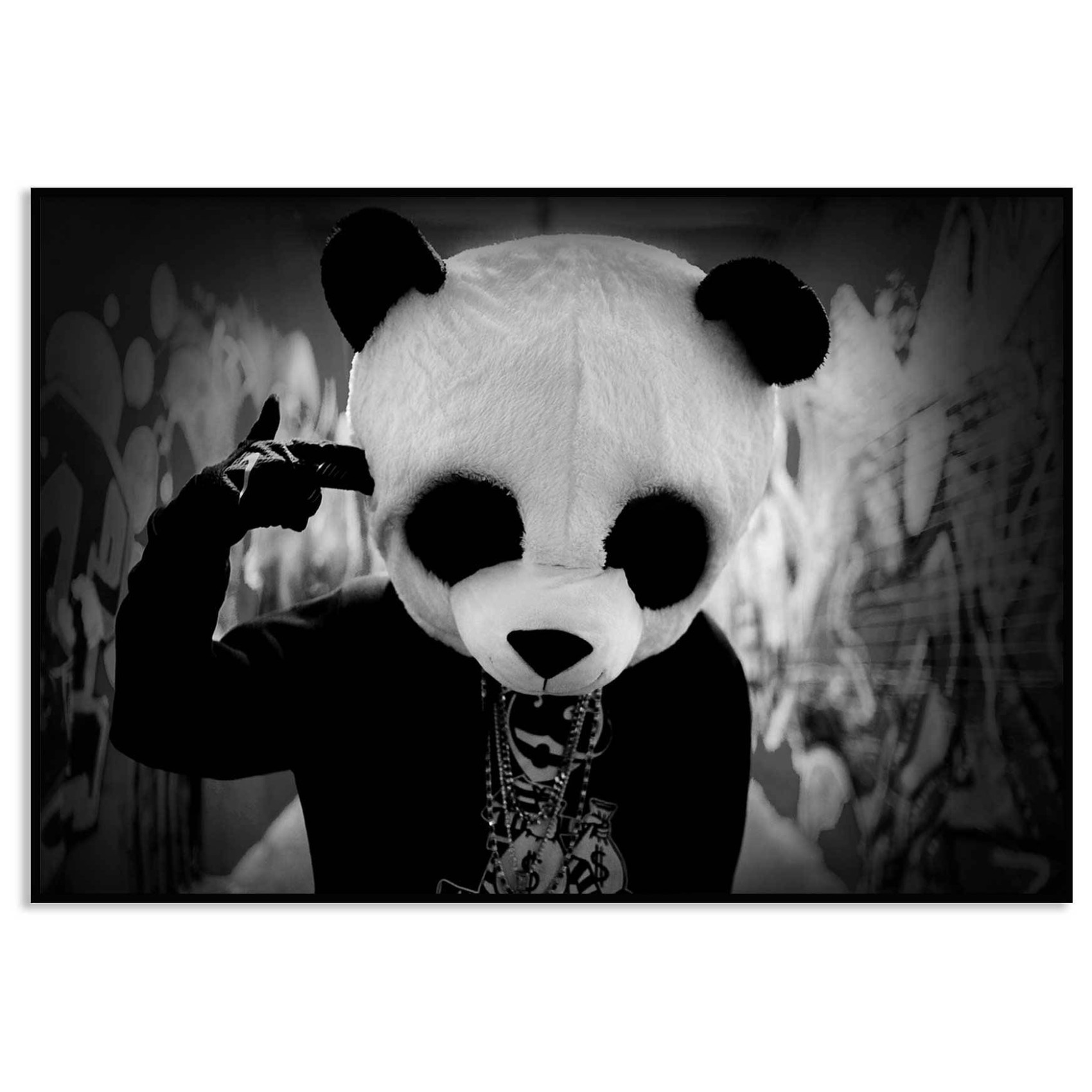 Gangsta panda - Svartvit fashion poster