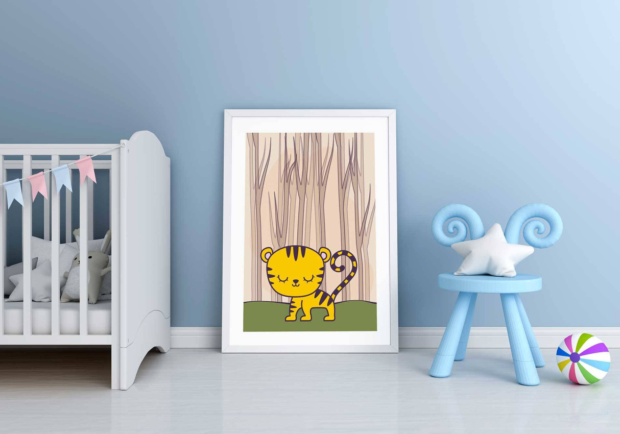Cartoon lion - Kids room poster