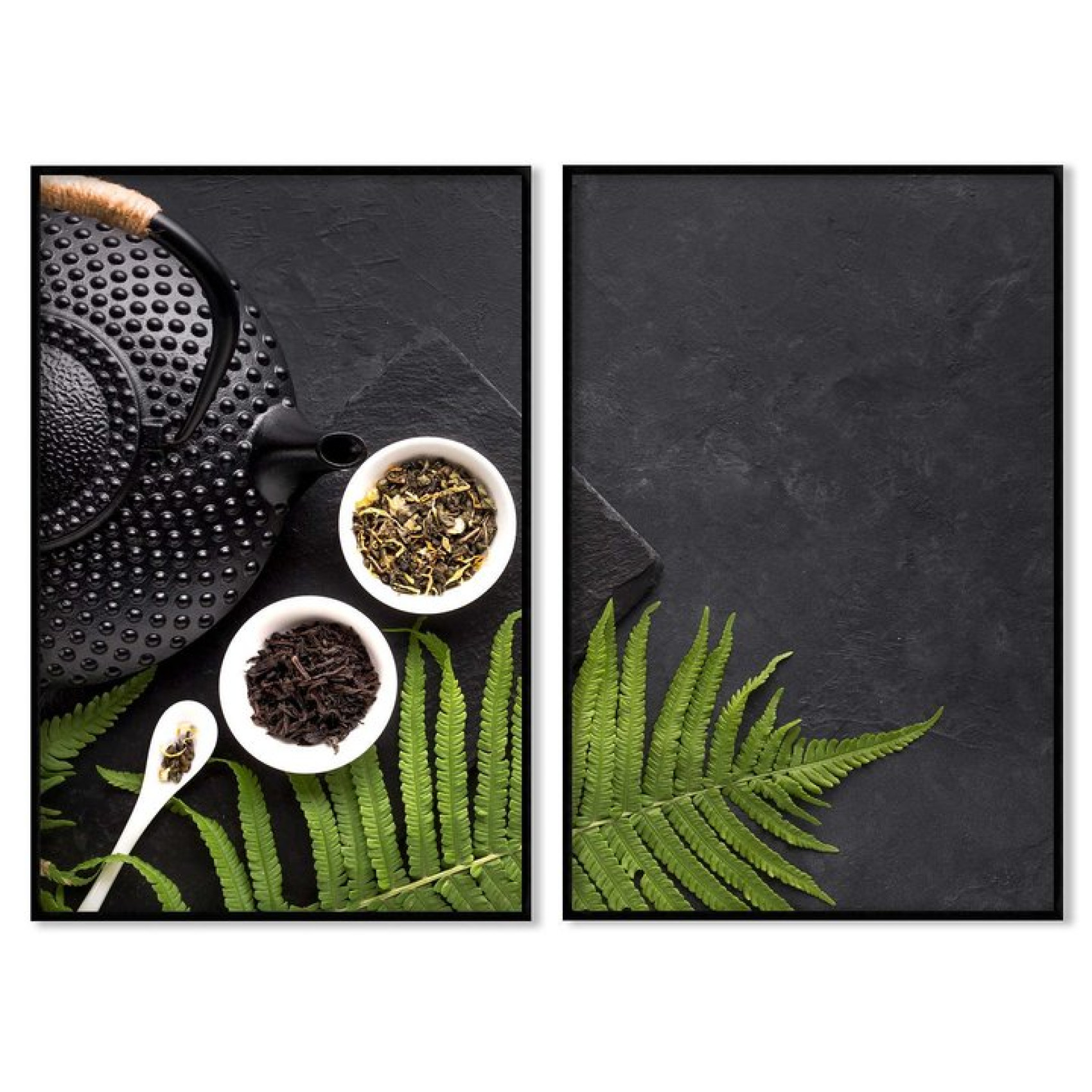 Tea and greens - Modern kitchen poster in two pieces - SwedeArts