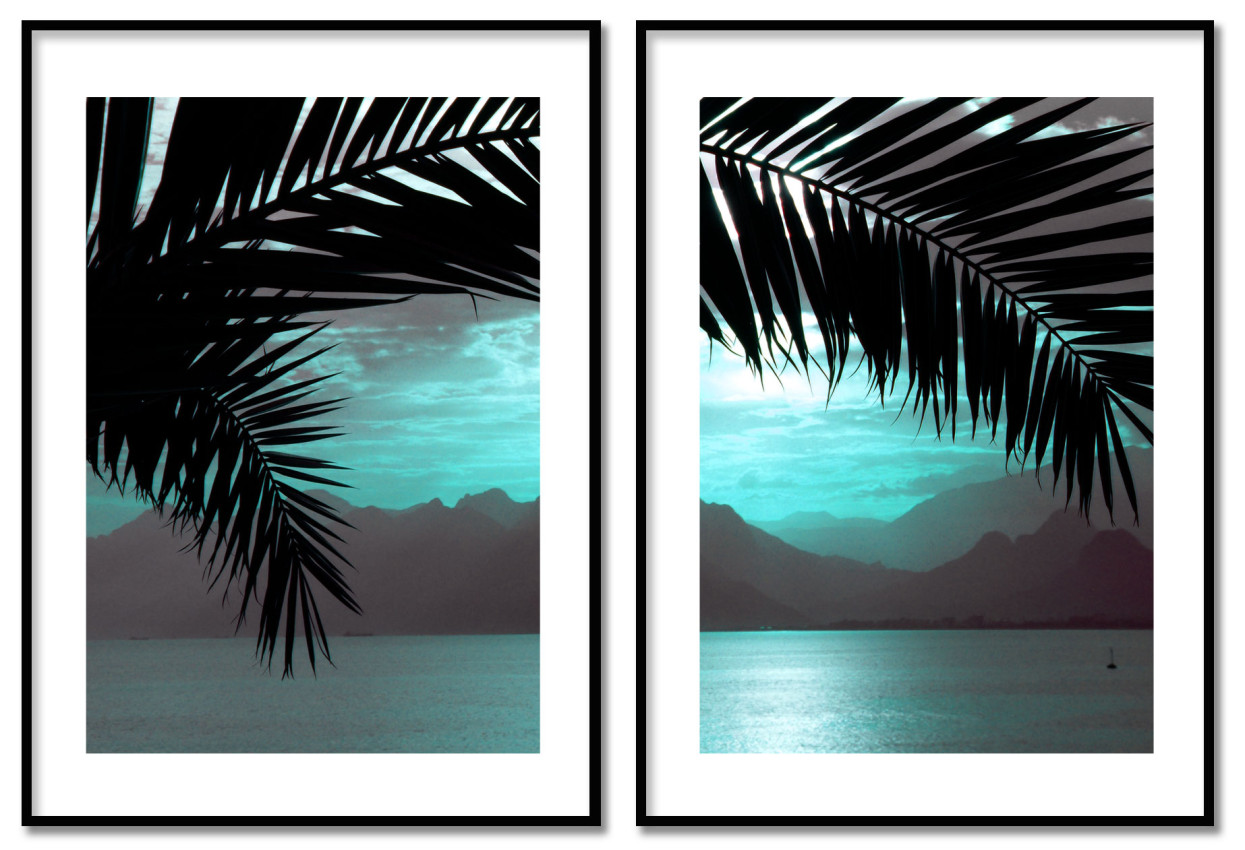 Beach and Palm Tree - Two Piece Poster