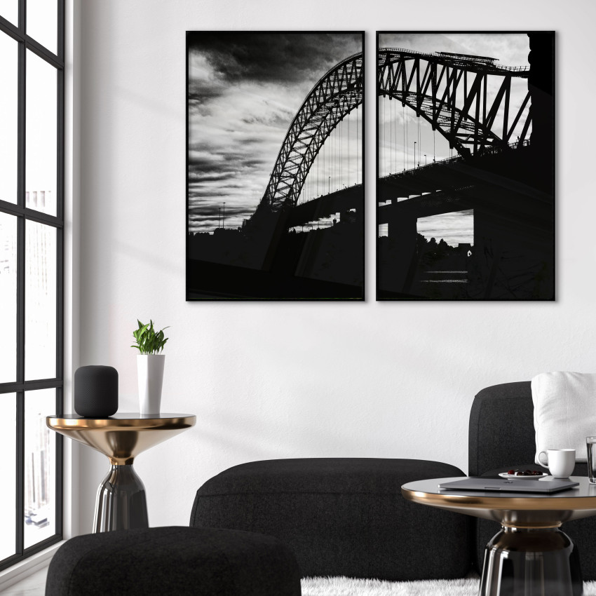 Bro silhuett - Vacker tavla i två delar