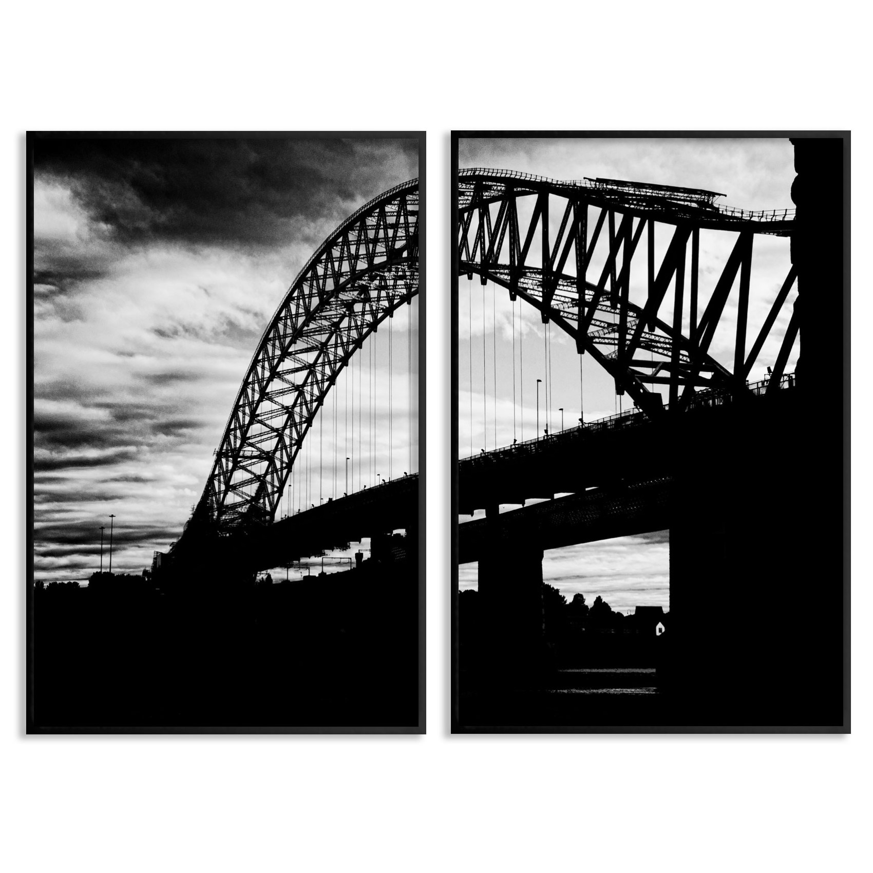 Bro silhuett - Vacker tavla i två delar