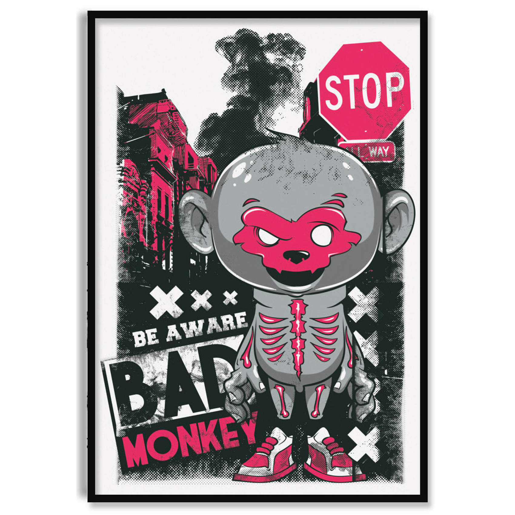 Cool cartoon bad monkey - Ungdom poster