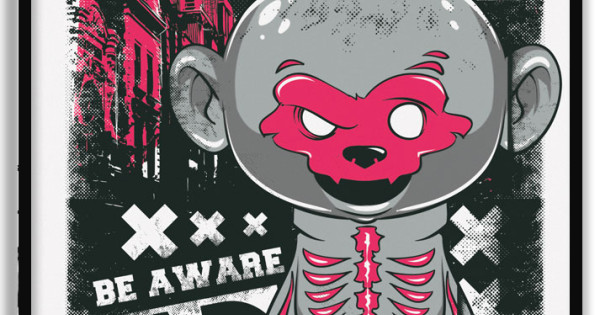 Cool cartoon bad monkey - Ungdom poster