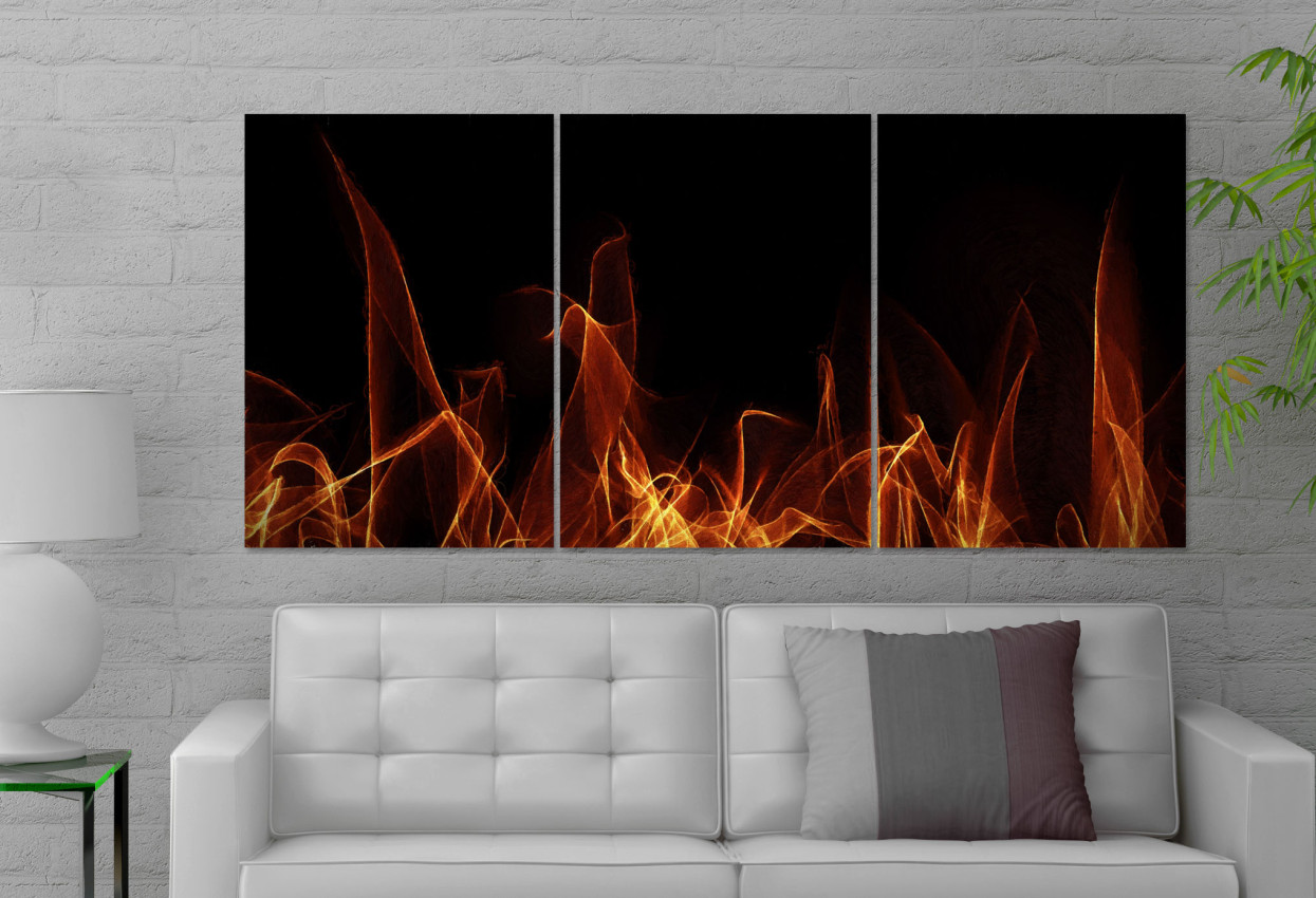 Digital Fire Flames - Poster with Three Pieces