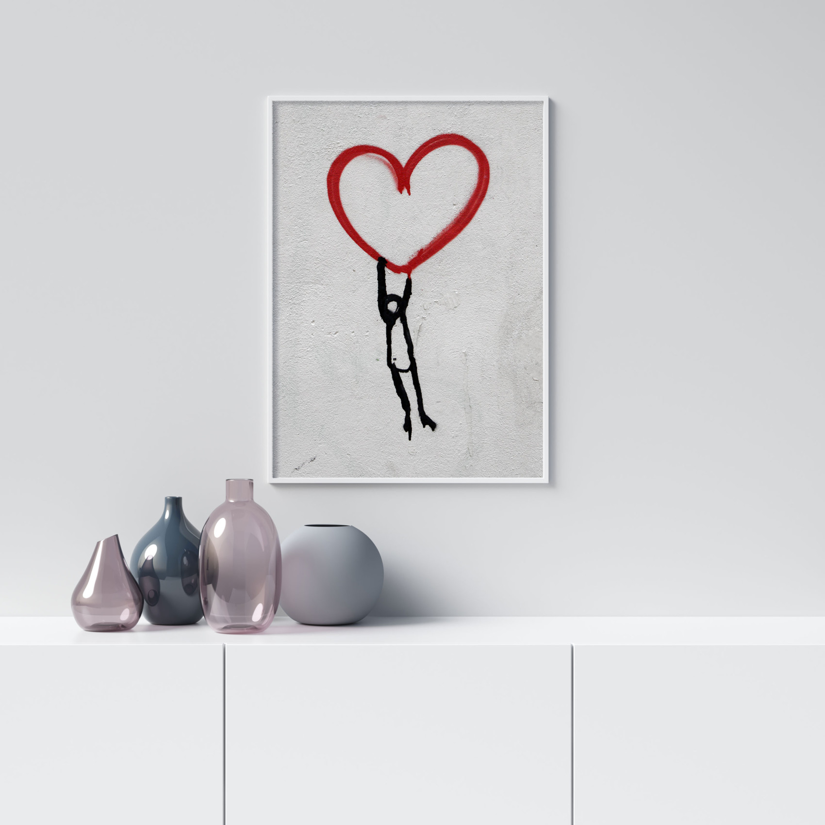 Hjärta och streckgubbe - Enkel kärlek poster