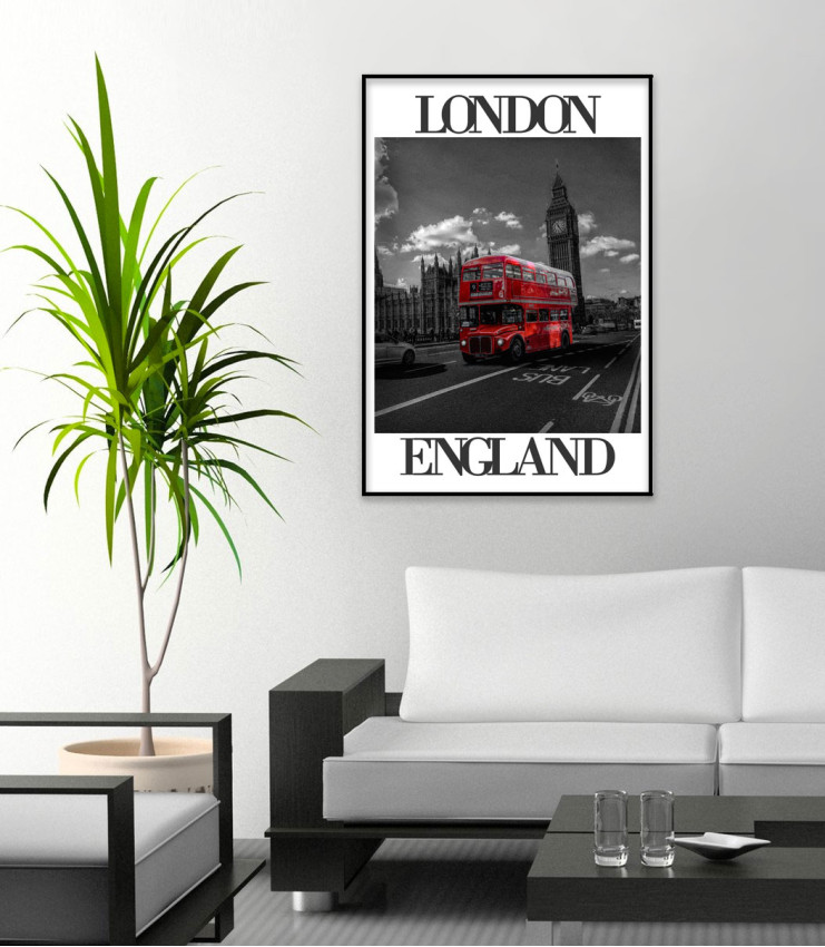 Red Bus and Big Ben in London - Classic Poster