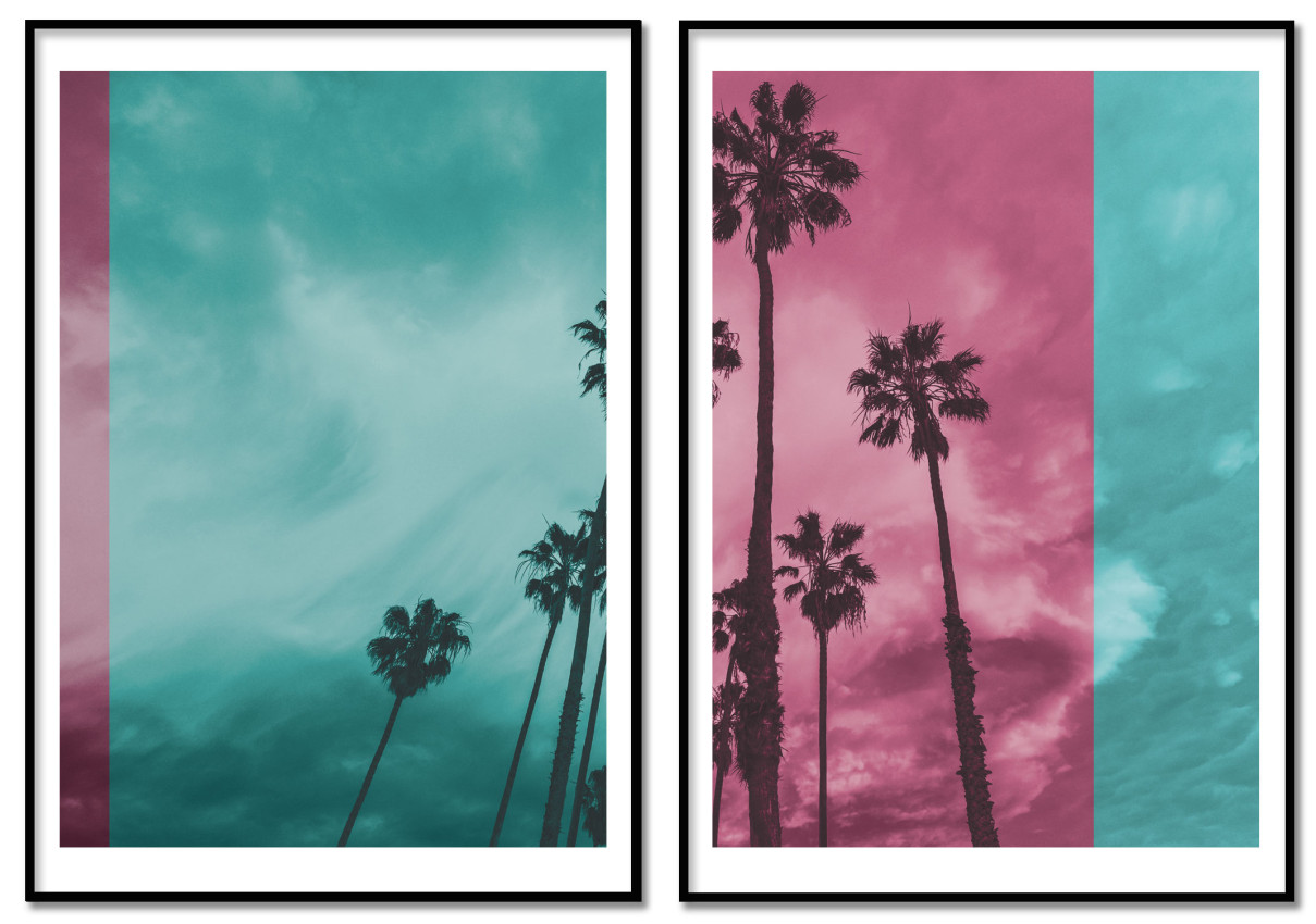 Retro Palm Tree Photo - Two Piece Poster