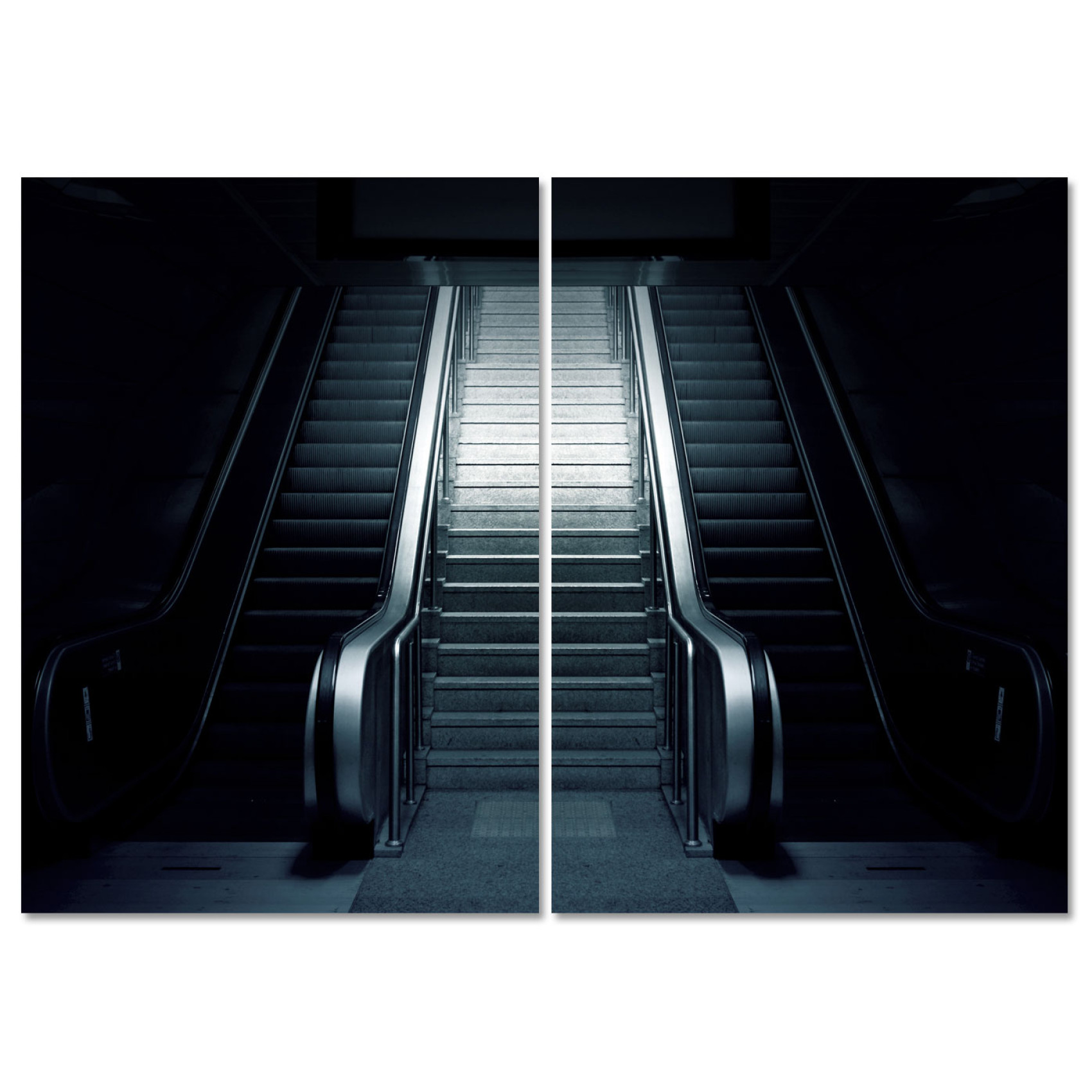 Rulltrappa i Tunnelbanan - Poster i Två Delar