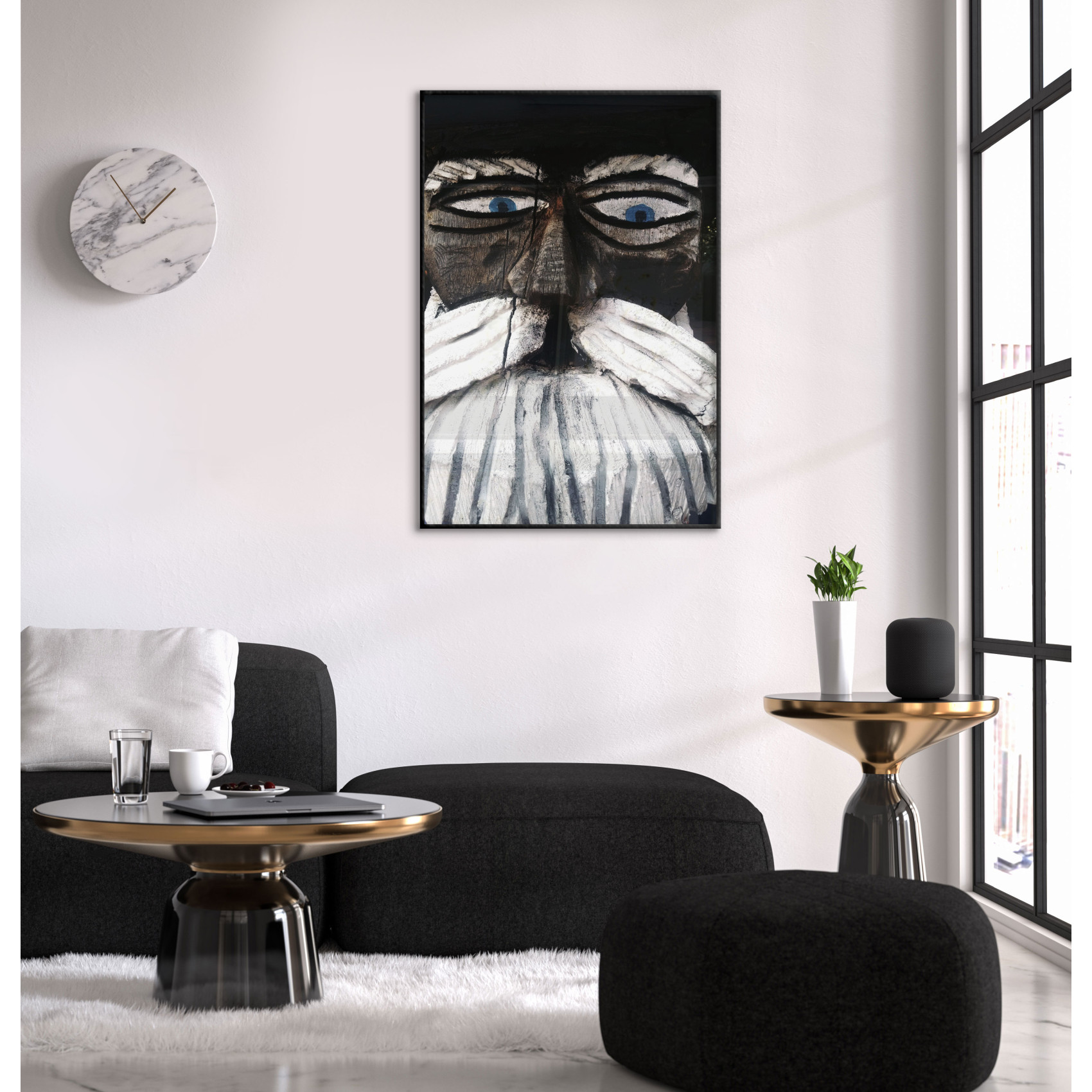 Träskulptur Gammal Man - Poster